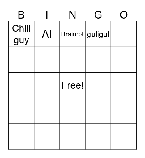 YT shorts Bingo Card