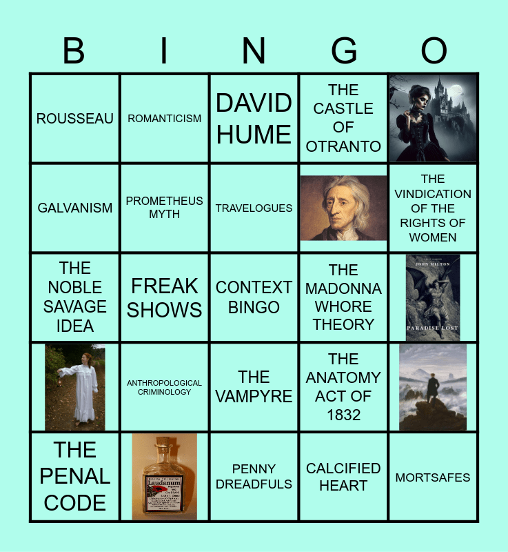 FRANKENSTEIN CONTEXTS BINGO Card