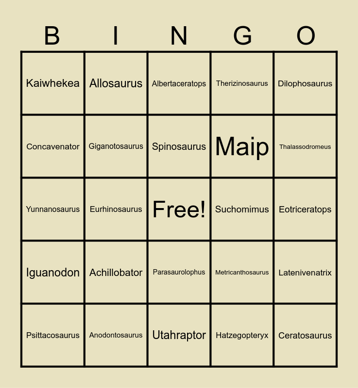 PTR Bingo Card