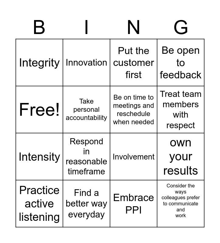 CTM Competencies Bingo Card