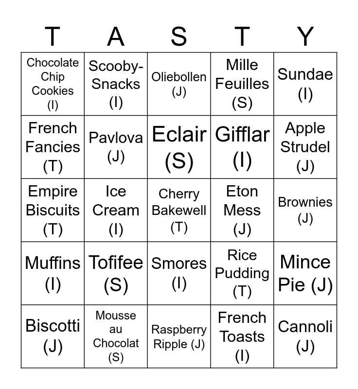 cottage cheese, cream cheese, eggs, and sugar's Desserts Bingo [Round 2 ...