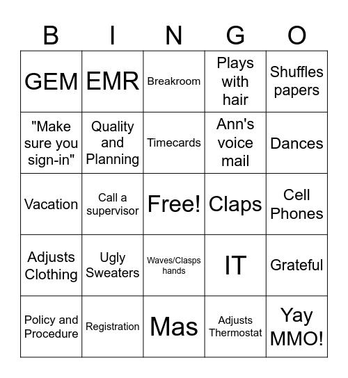 MMO "Boss" Bingo Card