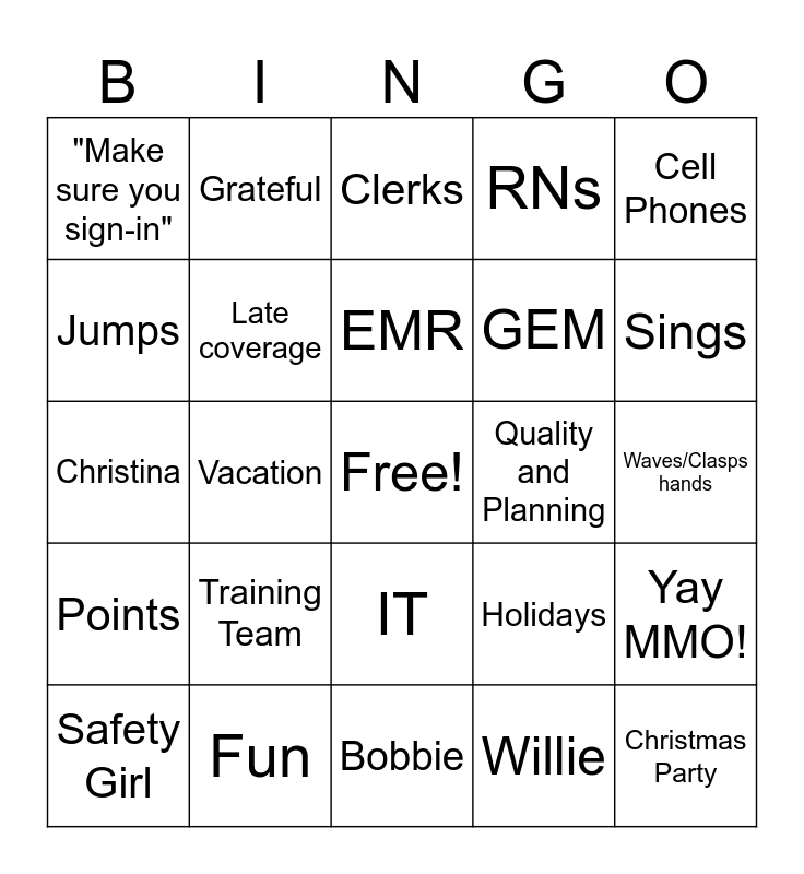 MMO "Boss" Bingo Card