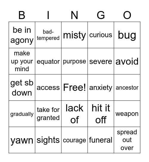 Close up B2 Bingo Card