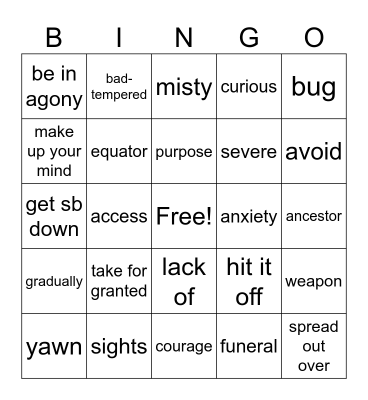 Close up B2 Bingo Card