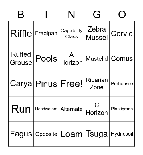 Column Two Bingo Card