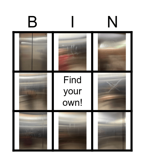 St Al's Elevator Finger Art BIN(GO) Bingo Card