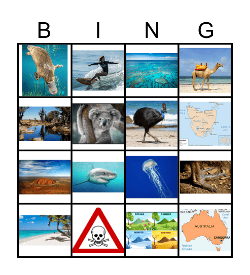 AUSTRALIA Bingo Card
