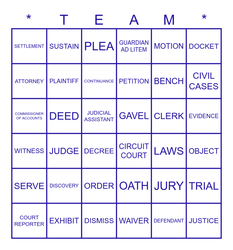 Employee Appreciation Bingo Card