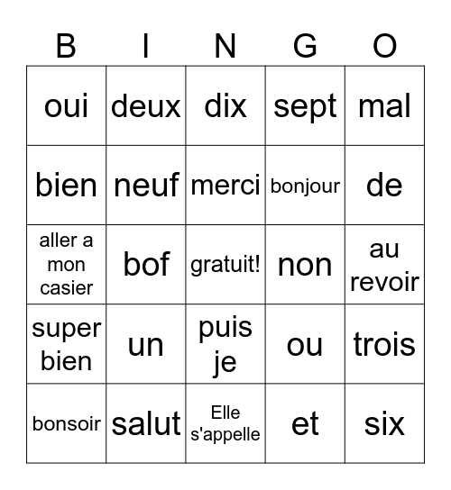 Avery Caplette Bingo Card