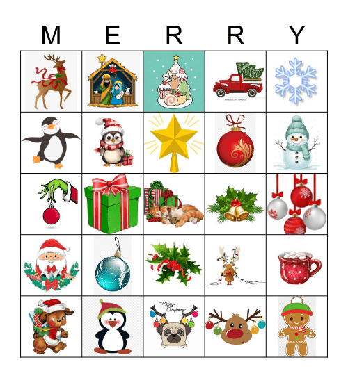 Merry Christmas BINGO Card