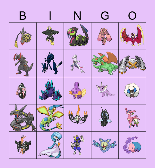 Shiny Pokemon Hunt 2025 Bingo Card