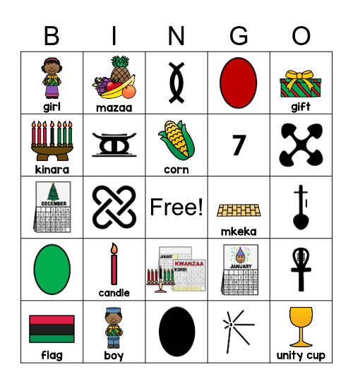 Kwanzaa BINGO Card