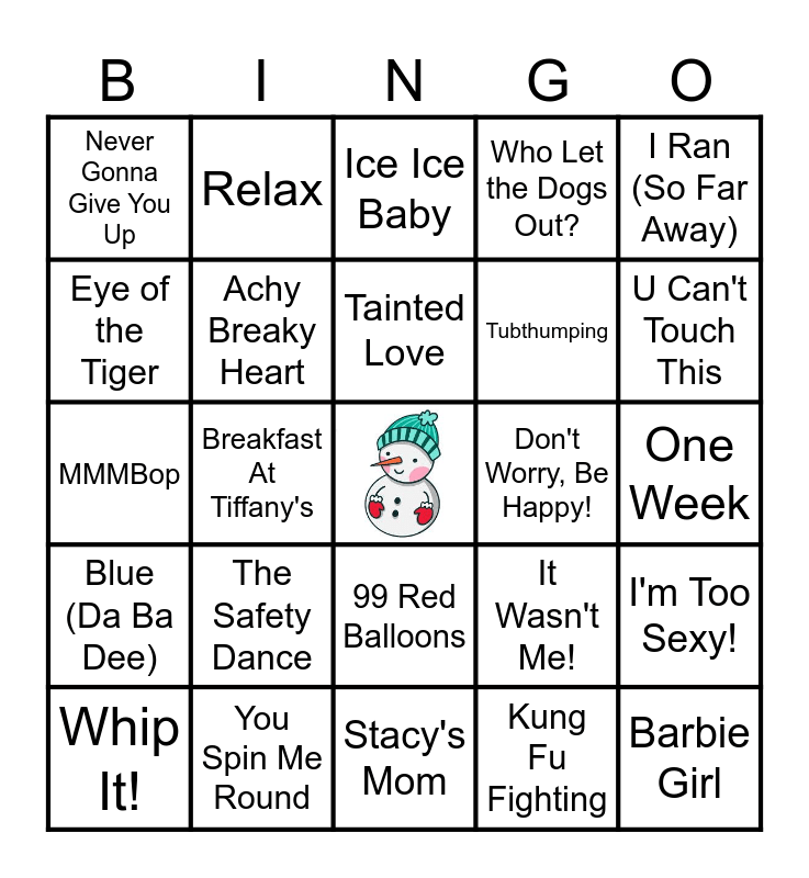 One Hit Wonders! Bingo Card