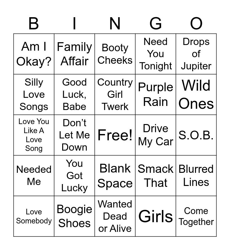 Front Row Cover-All Bingo Card