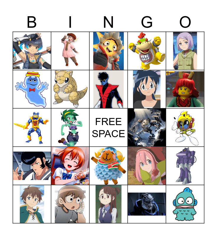 Favorite Character Bingo Card