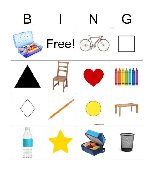 Grade 1 Bingo Card
