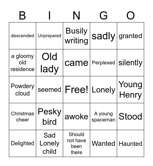 "The Lost Letter" - by K. O’ Rourke Bingo Card