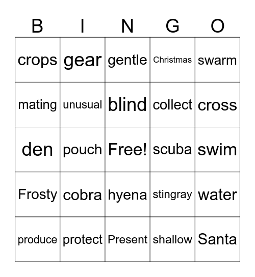 Grade 4 Bingo Card