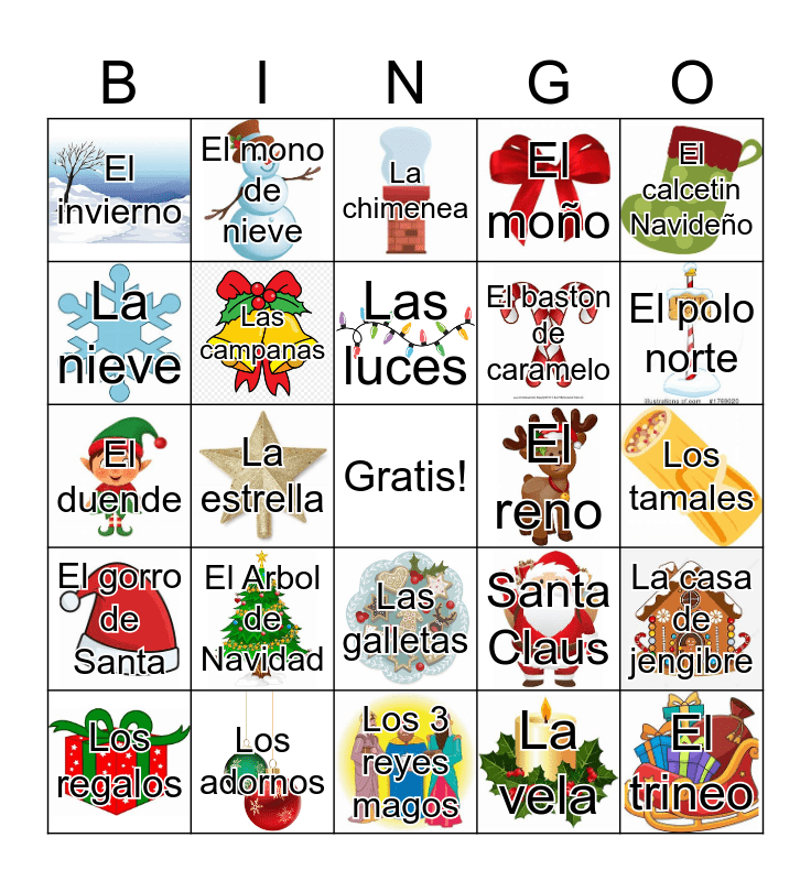 Feliz Navidad Bingo Card