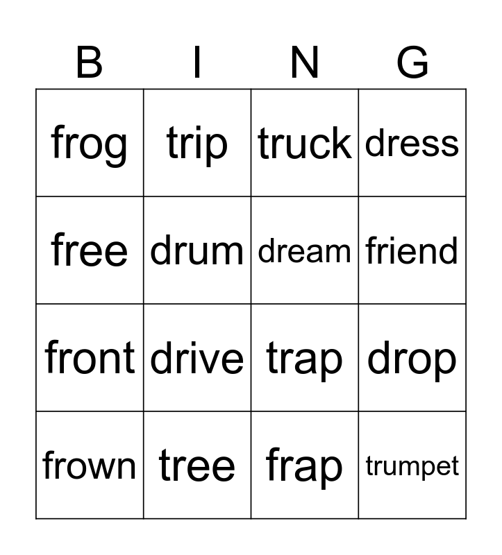 R-Blend BINGO Card