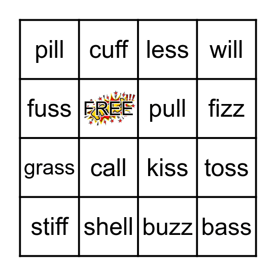 Double Consonant Bingo Card