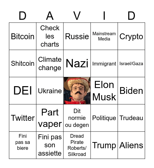David Bingo Card