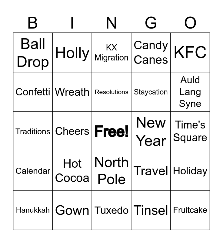 EOY Bingo Card