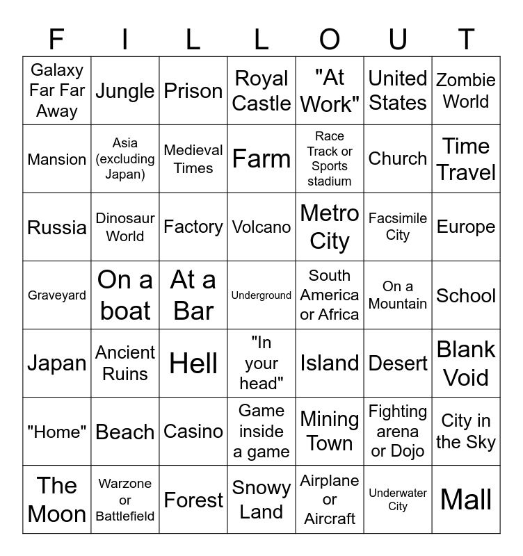 PSNP Passport Report Bingo Card