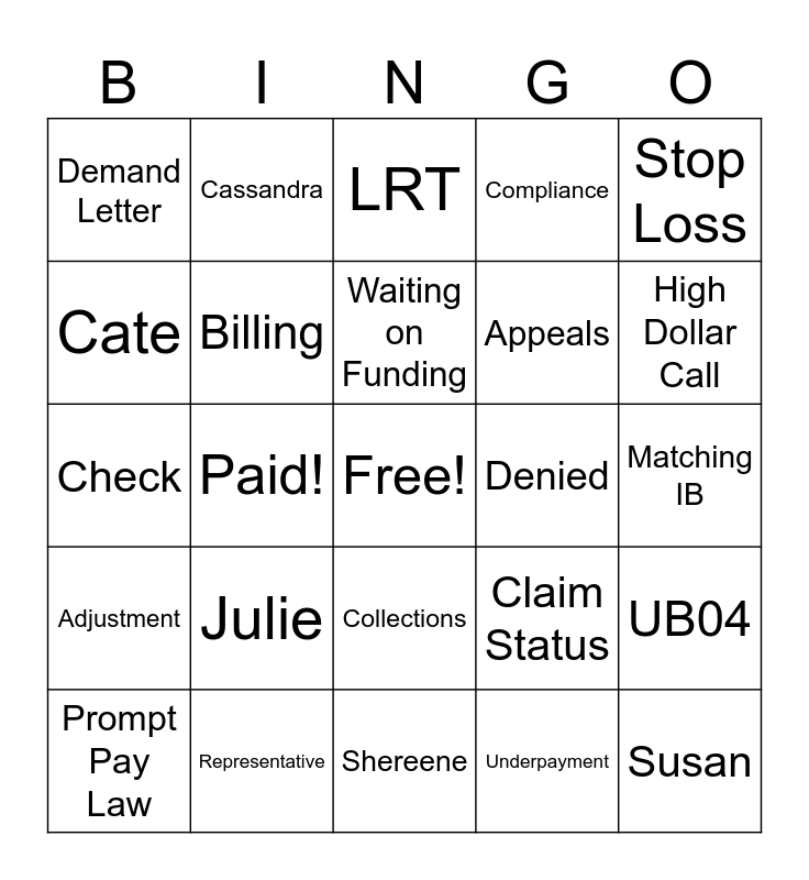 Richmond SSC Legal Bingo! Bingo Card