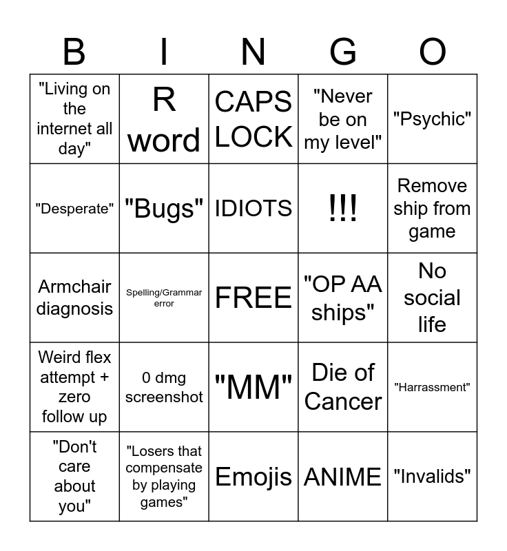 Michael Bingo Card