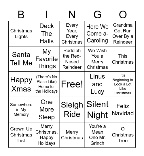 Christmas Bingo Card