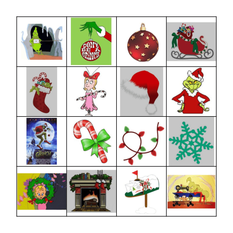 GRINCH BINGO Card