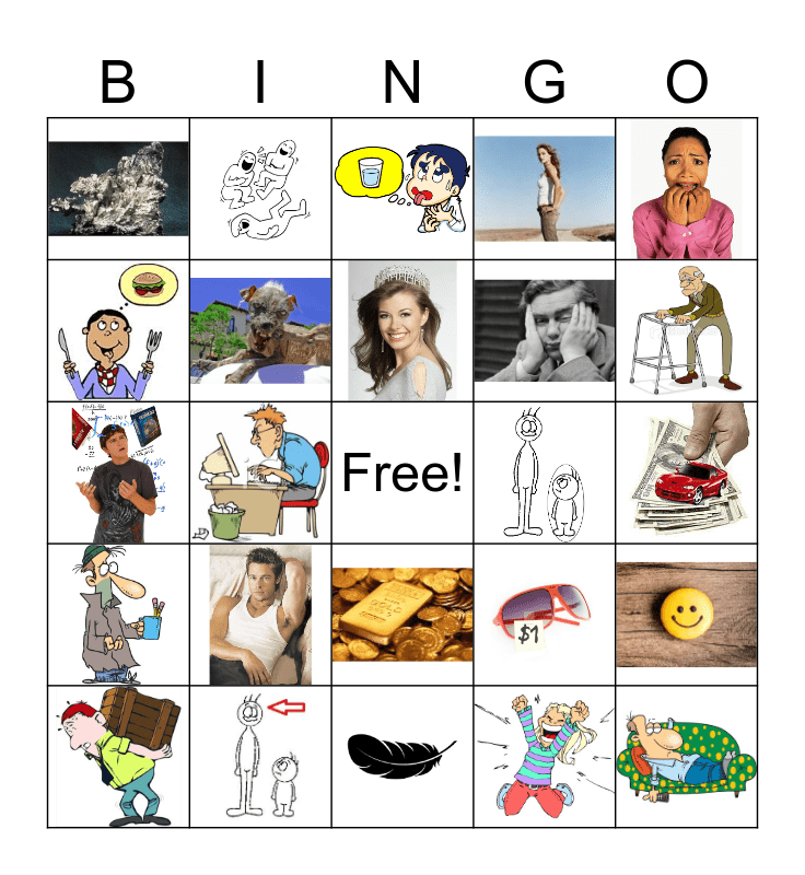 ESL1 Adjectives Bingo Card