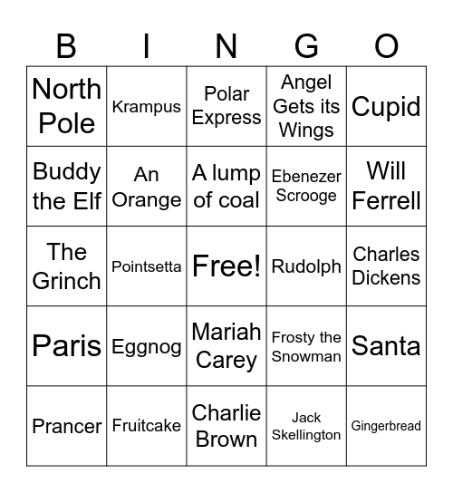 Holiday Mingle Bingo Card