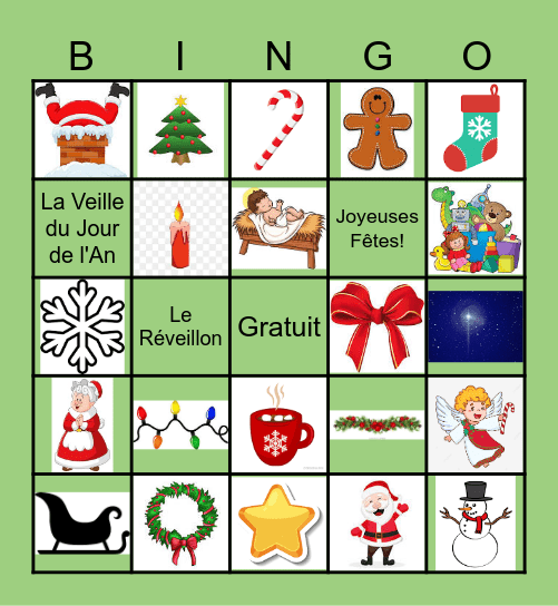 Le Bingo de Noël Bingo Card