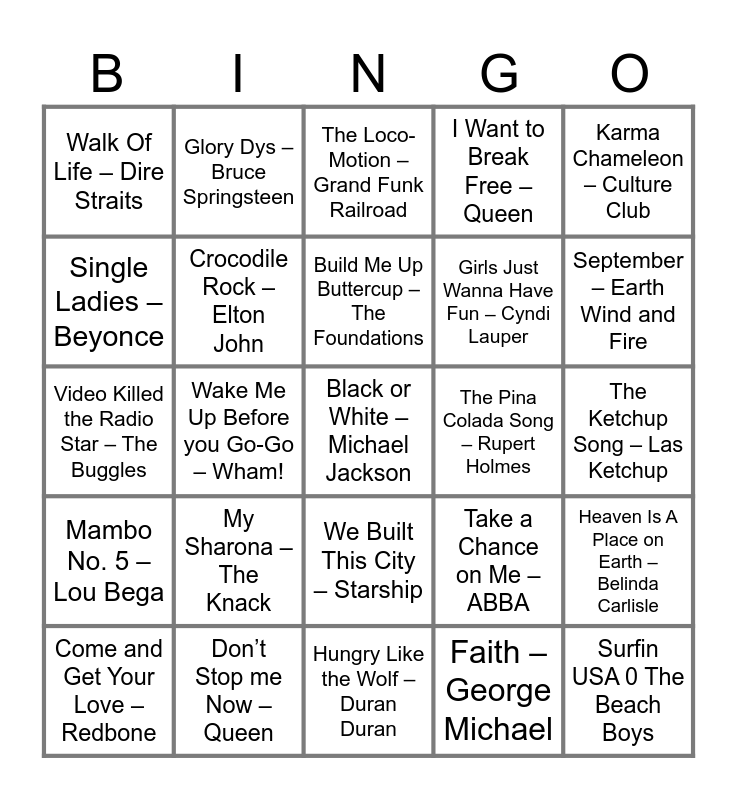 Celebration Station! Bingo Card