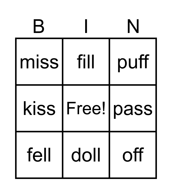 Unit 10 Bingo Card