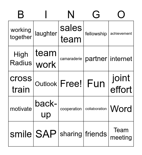 Team Bingo Card