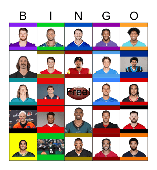 NFL Bingo Card