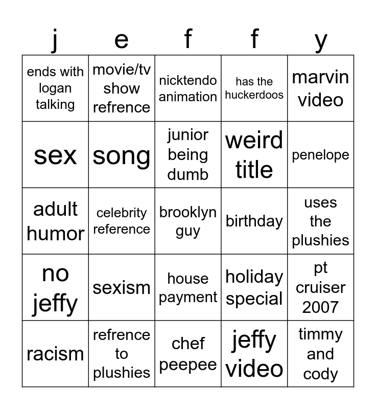 sml bingo Card