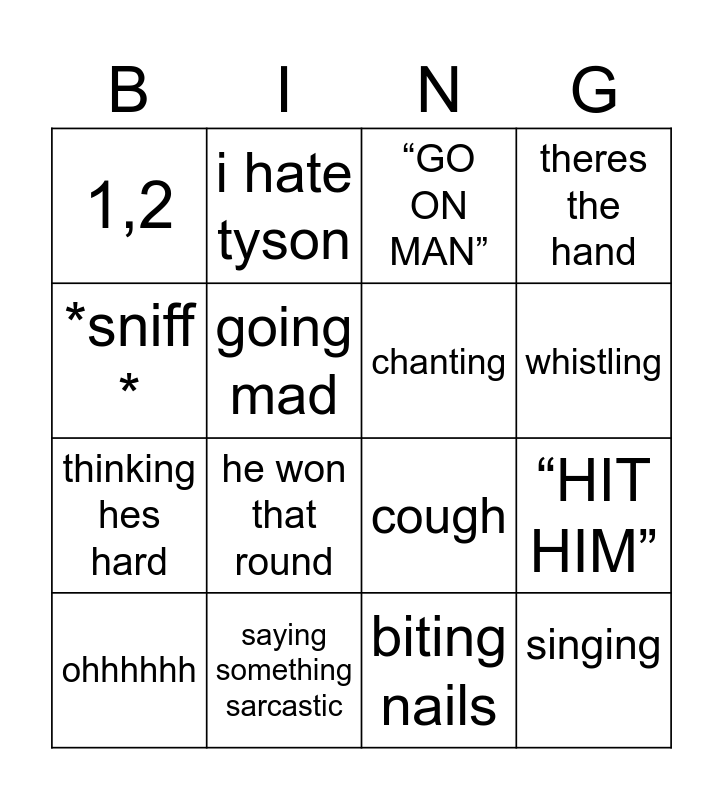 dad bingo Card