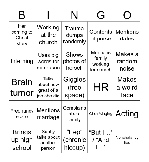 Untitled Bingo Card Untitled Bingo Card