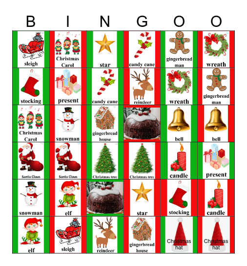 Merry Christmas Bingo Card