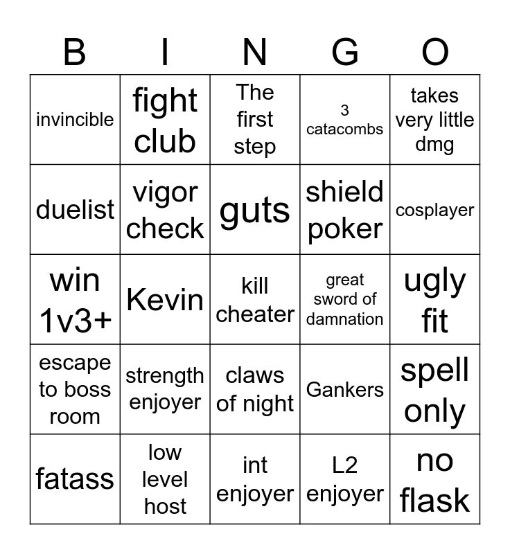 invasion Bingo Card