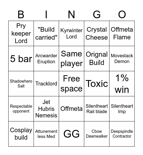 DEEPWOKEN chime bingo Card