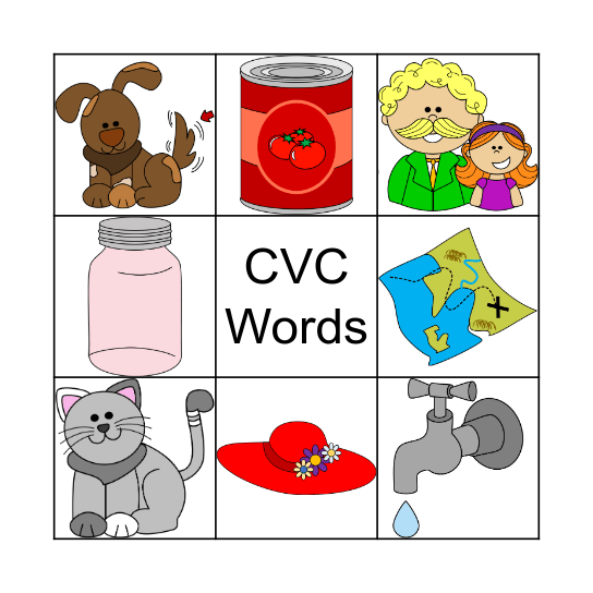 CVC Short A Bingo Card