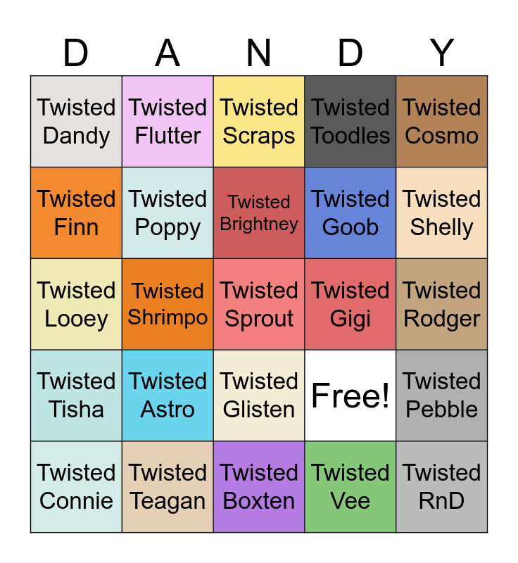DANDY'S WORLD BINGO Card