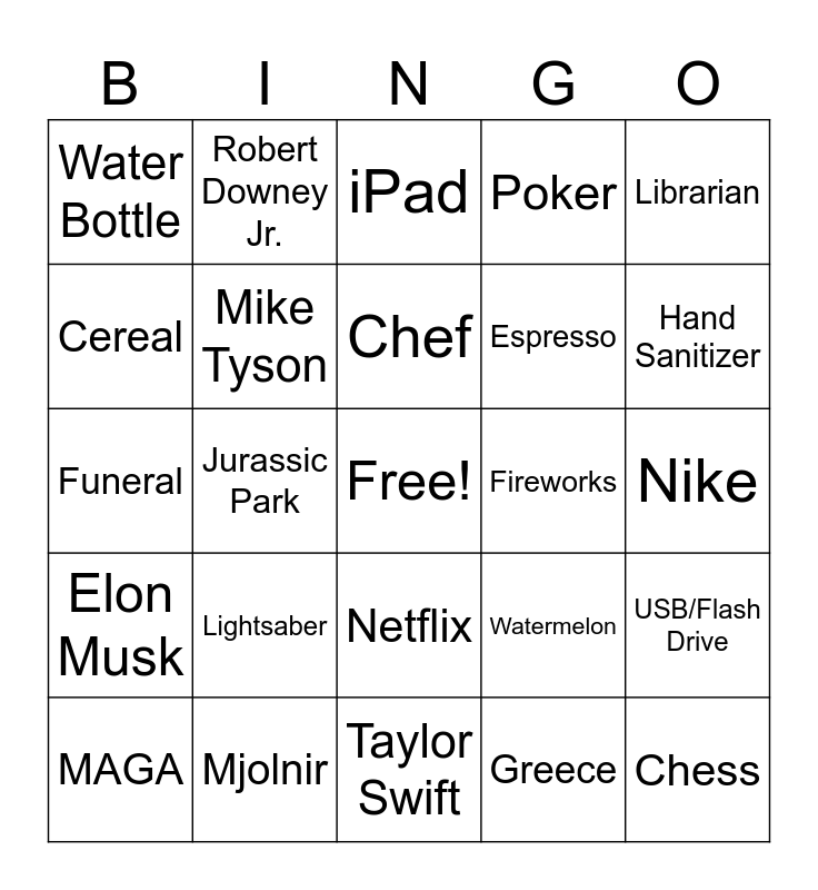 Infinite Craft Bingo Card