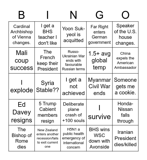 2025 Bingo Card